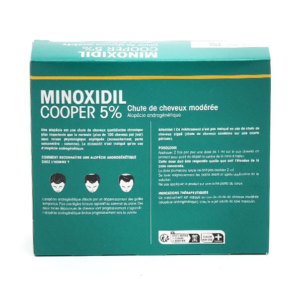 Cooper Minoxidil 5% - Chute de cheveux modérée - Alopécie Homme