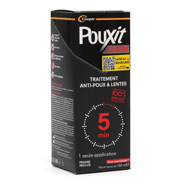Pouxit Flash spray 150 ml - Traitement Anti poux en 5 minutes