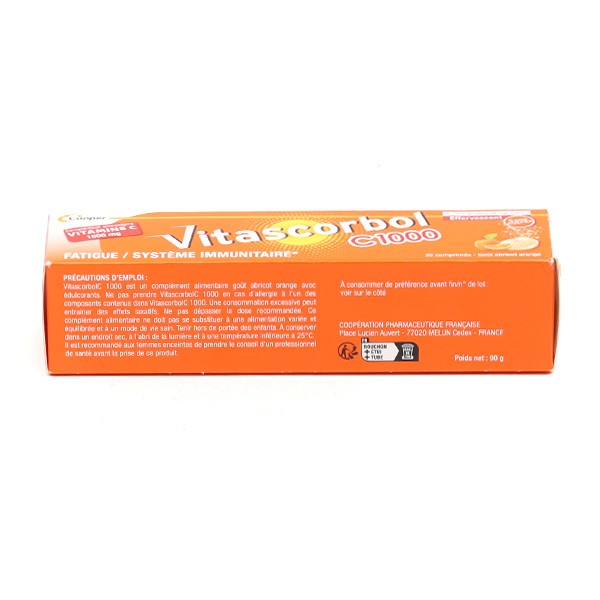Vitascorbol Vitamine C 1000 mg comprimés effervescents - Fatigue