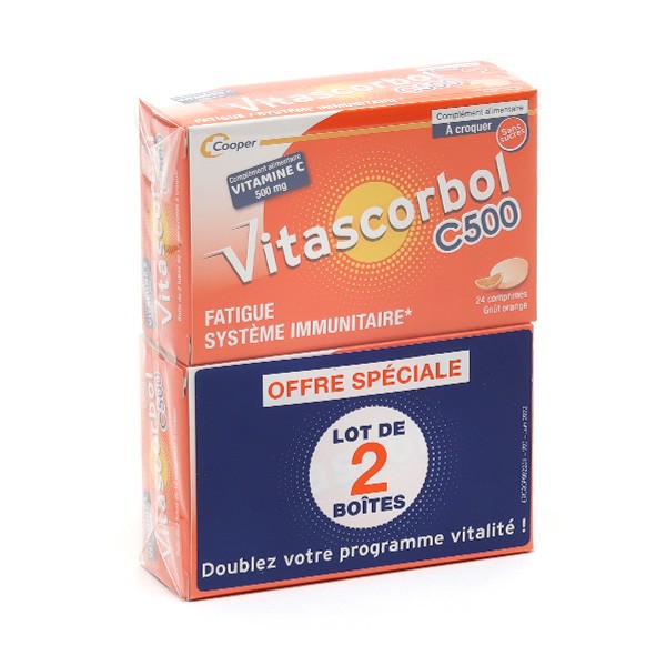 Vitascorbol comprimés à croquer Vitamine C 500 mg - Fatigue passagère