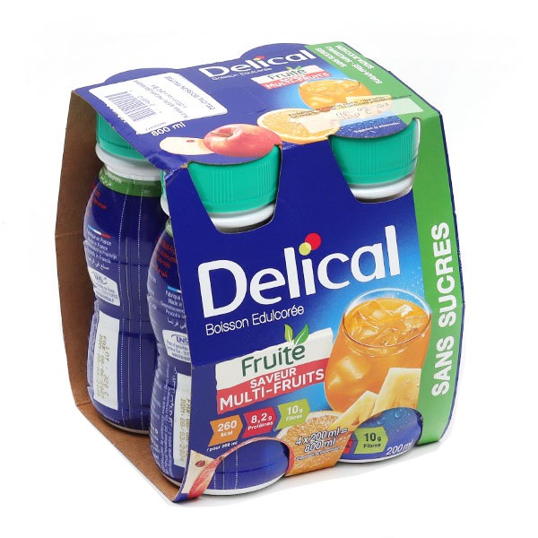 Delical boisson sans sucres multi-fruits - Dénutrition - Diabète