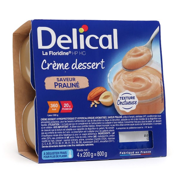 Delical crème dessert HP HC La Floridine praliné - Dénutrition