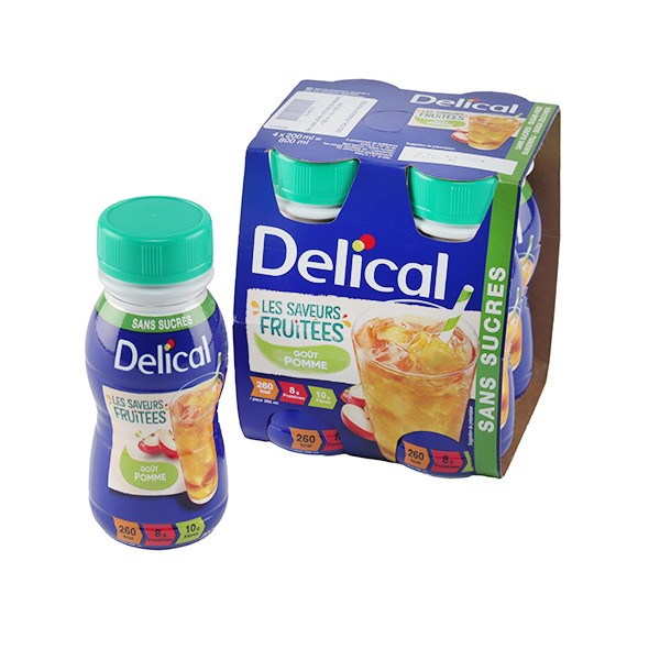 Delical Boisson sans sucre Pomme - Dénutrition - Diabète