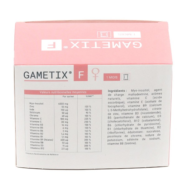 Gametix F sachet - Fertilité femme - Désir de grossesse - Myo-inositol