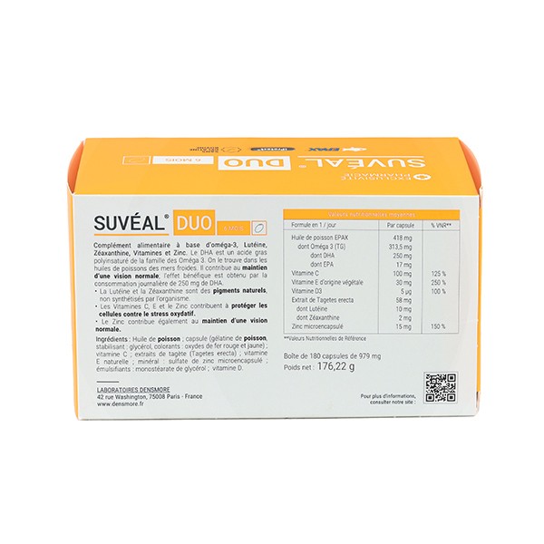 Suvéal DUO capsules vision normale - Trouble de la vision - DMLA