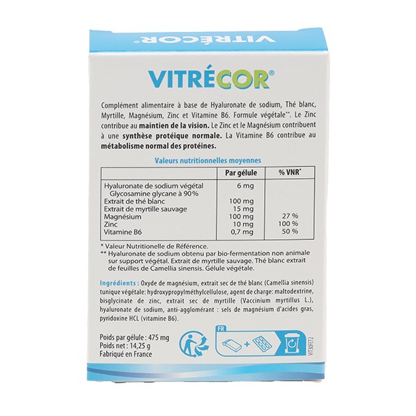 Vitrecor gélules pour les yeux - Trouble de la vision - DMLA