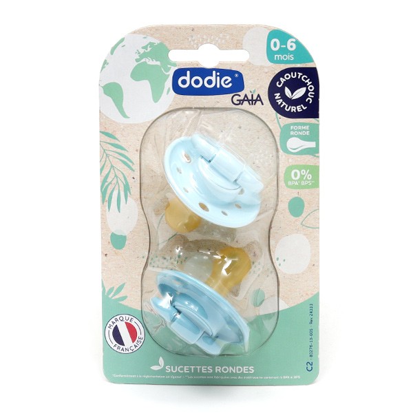 Dodie Gaia Sucette ronde caoutchouc naturel téterelle ronde - 0-6 mois