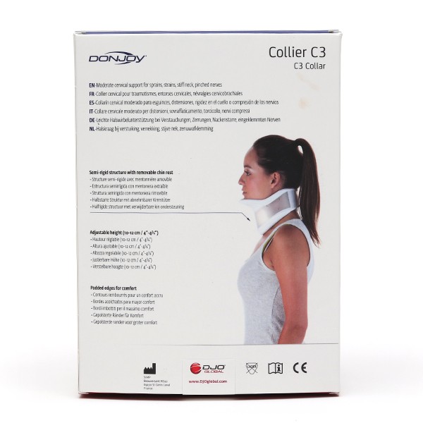 Collier Cervical rigide C3 Donjoy – Traumatisme du cou - Torticolis