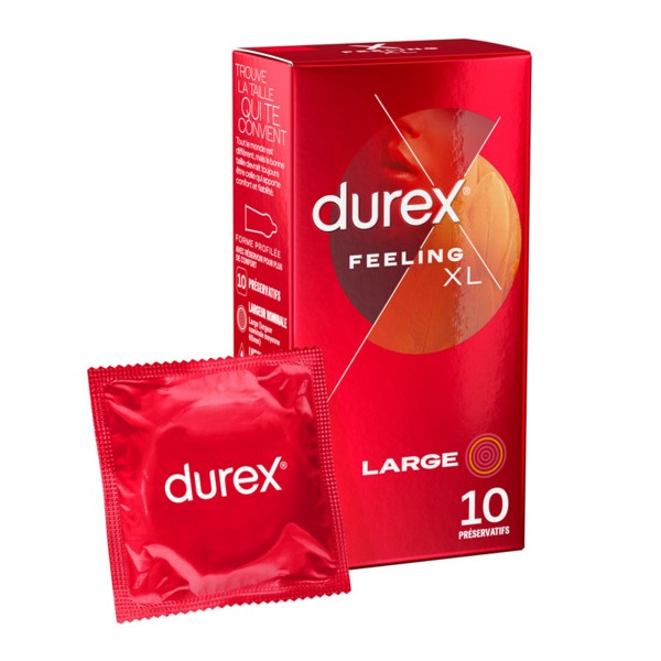 Durex Préservatifs Feeling XL - Pour pénis de grande taille