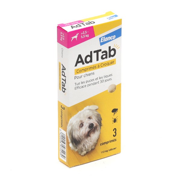 AdTab Elanco pour chien | Comprimé Anti puce et tique sans ordonnance