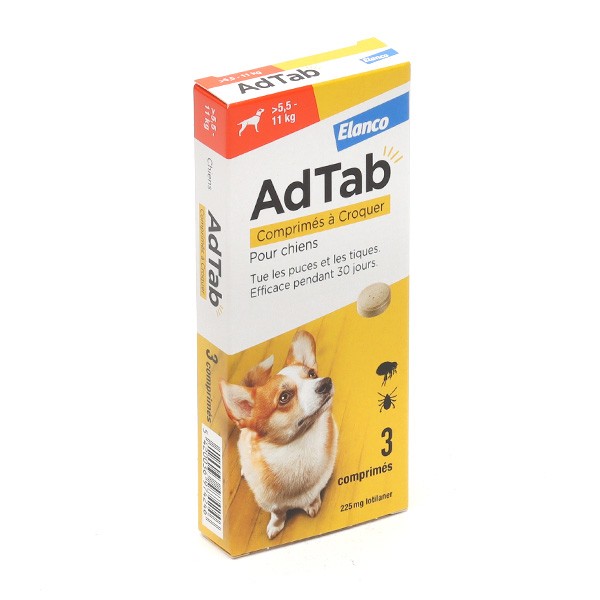 AdTab Elanco pour chien | Comprimé Anti puce et tique sans ordonnance