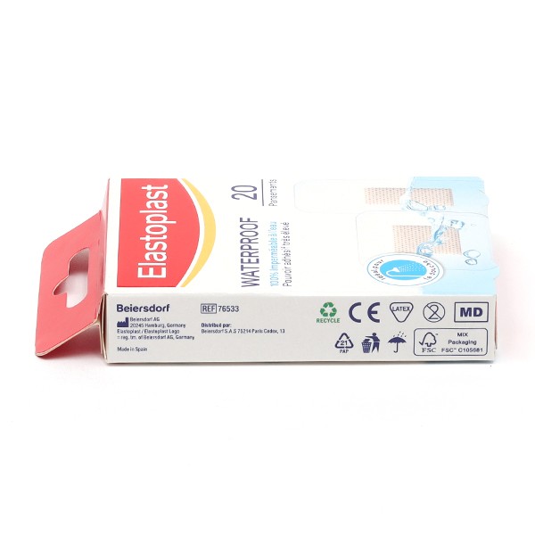 Elastoplast Waterproof 20 pansements étanches - Adhésif élevé