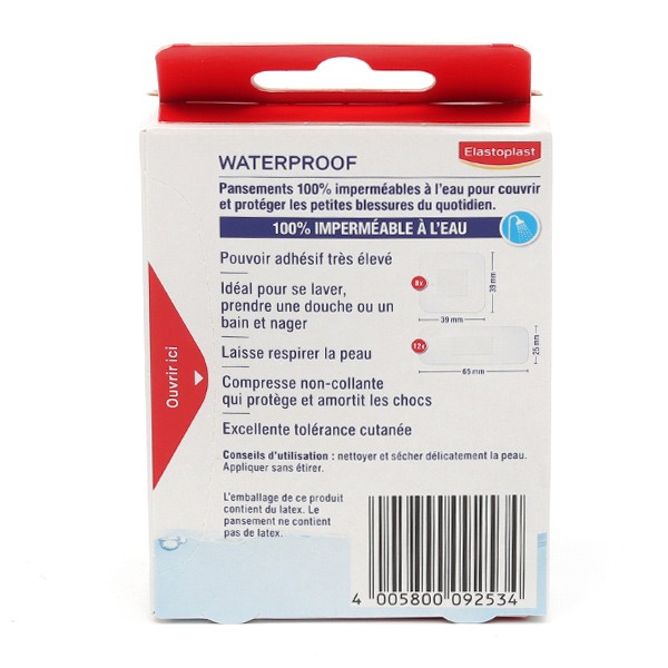 Elastoplast Waterproof 20 pansements étanches - Adhésif élevé