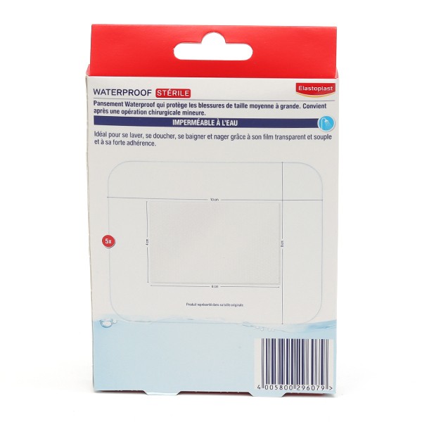 Elastoplast Waterproof - Pansement imperméable stérile grand format