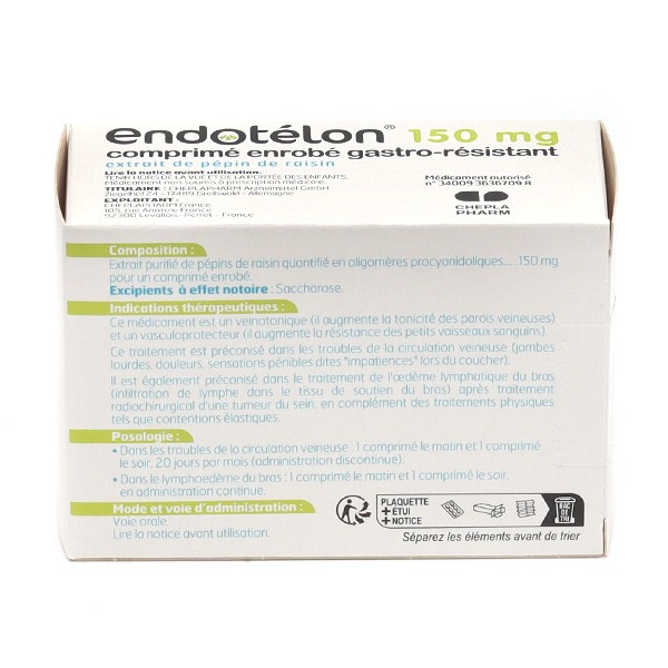 Endotelon comprimés - Médicament pour les jambes lourdes