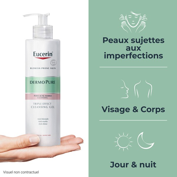 Eucerin DermoPure Gel nettoyant Triple Action - Acné - Anti marques