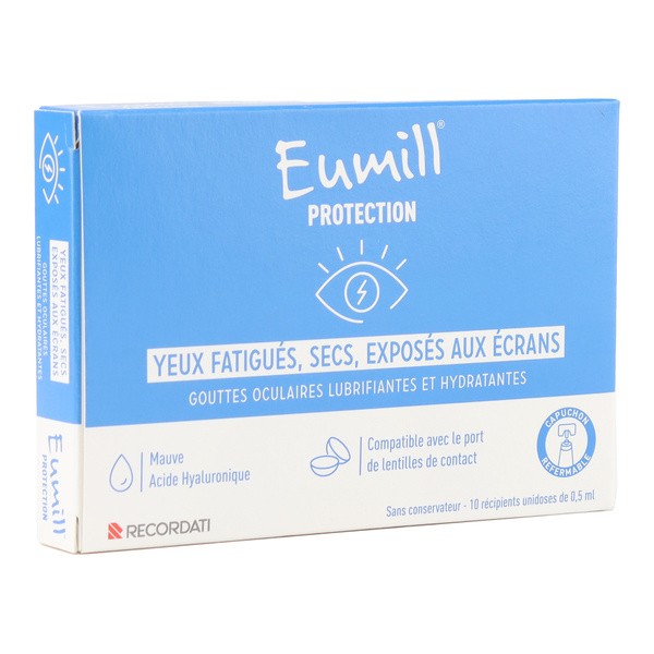 Eumill Protection gouttes oculaires unidose | Yeux secs et fatigués ...