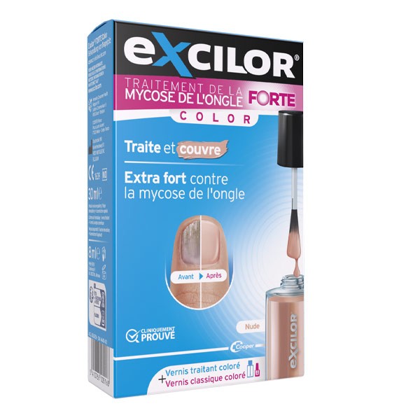 Excilor Forte Color traitement vernis mycose ongle - Traite et Colore