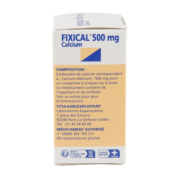 Expanscience Fixical 500 mg - Comprimé calcium médicament x60