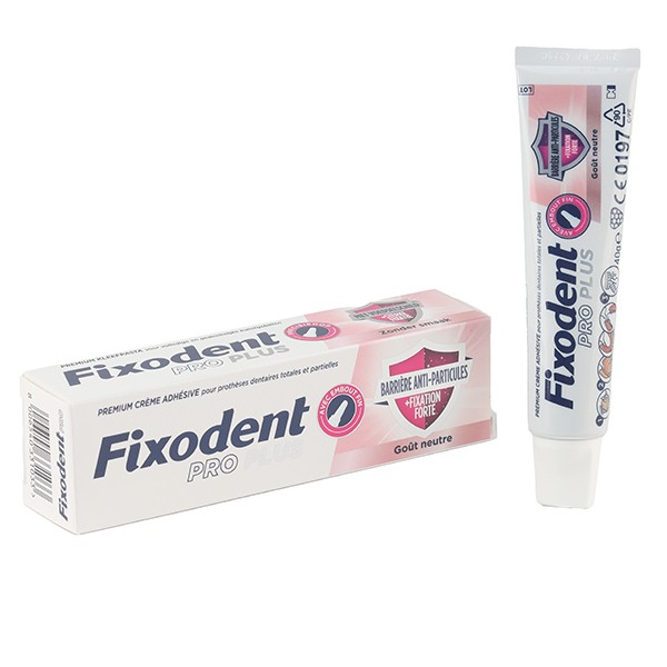 Fixodent Pro Plus crème adhésive anti-particules - Prothèses dentaires