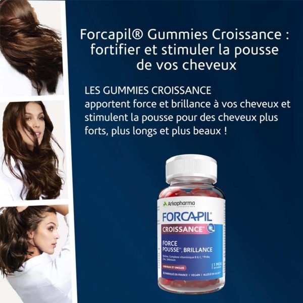 Forcapil Croissance gommes - Cheveux et ongles - Force, vitalité