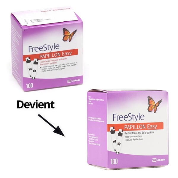 Freestyle Papillon Easy bandelettes de dosage de glycémie - Diabète