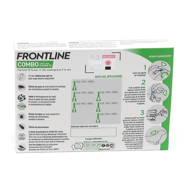 Frontline COMBO pipettes pour chien - Anti puce, tique, poux