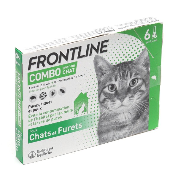 Frontline Combo Spot On - Pipette anti puce et tique - Chat, furet
