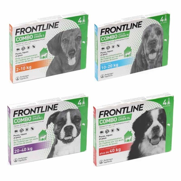Frontline COMBO pipettes pour chien - Anti puce, tique, poux