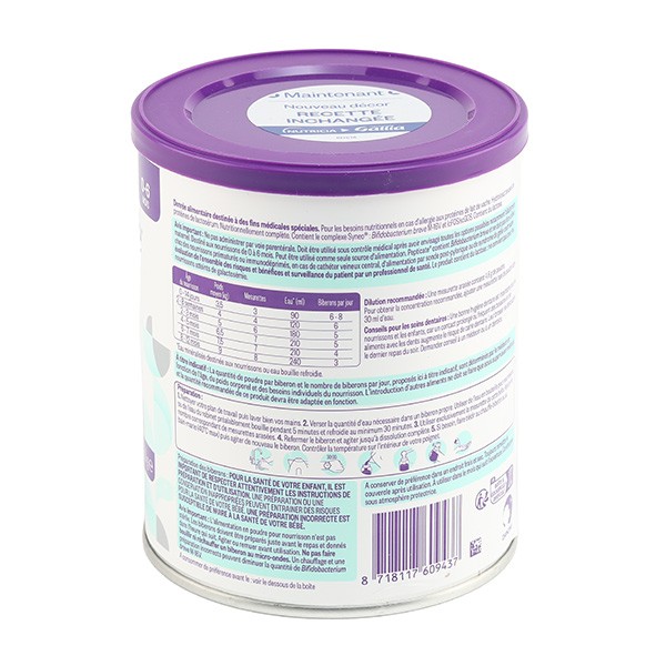 Pepticate Syneo bébé 0-6 mois - Allergie aux protéines de lait de vache