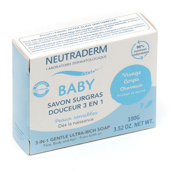 Neutraderm Baby Savon Surgras Douceur Bébé - Visage, corps et cheveux