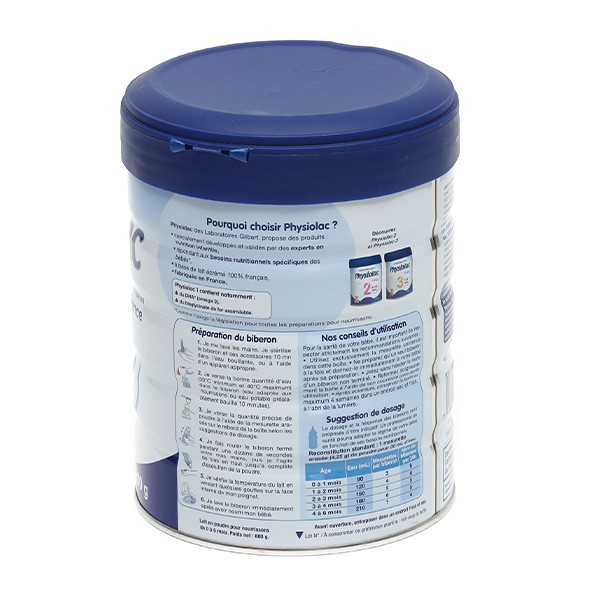 Physiolac lait infantile 1er âge - De 0 à 6 mois - Relais allaitement