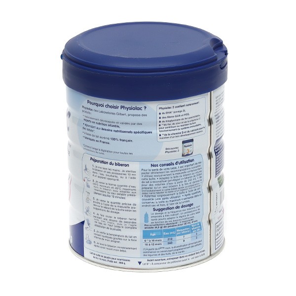 Physiolac Lait infantile 2ème âge - Bébé à partir de 6 mois