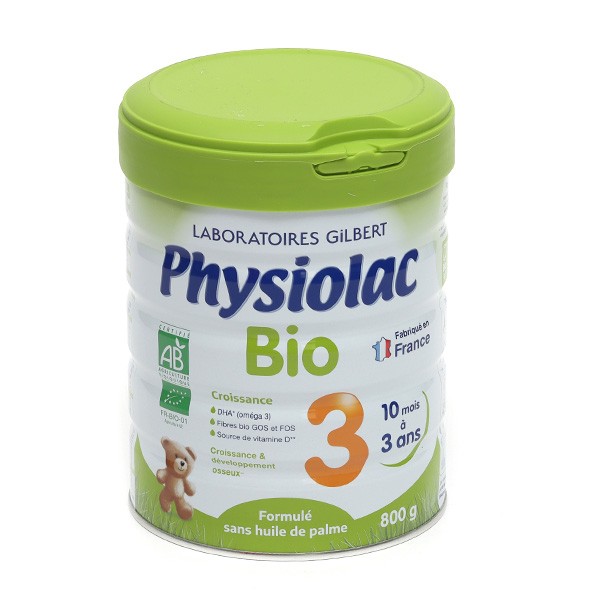 Physiolac Bio Lait de croissance 3e âge - Bébé de 10 mois à 3 ans