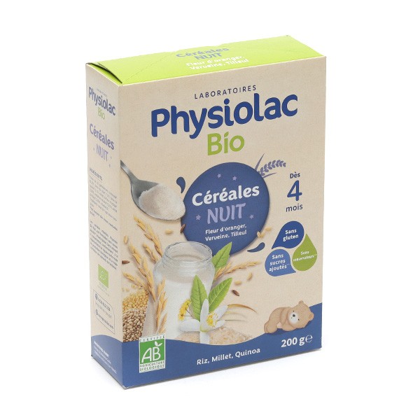 Physiolac Bio Céréales Nuit - Bébé dès 4 mois - Plantes Sommeil