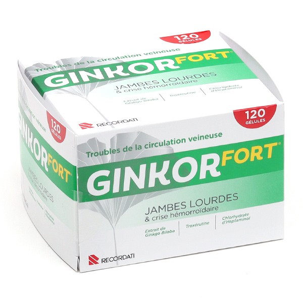Ginkor Fort Jambes lourdes gélules - Circulation - Ginkgo biloba