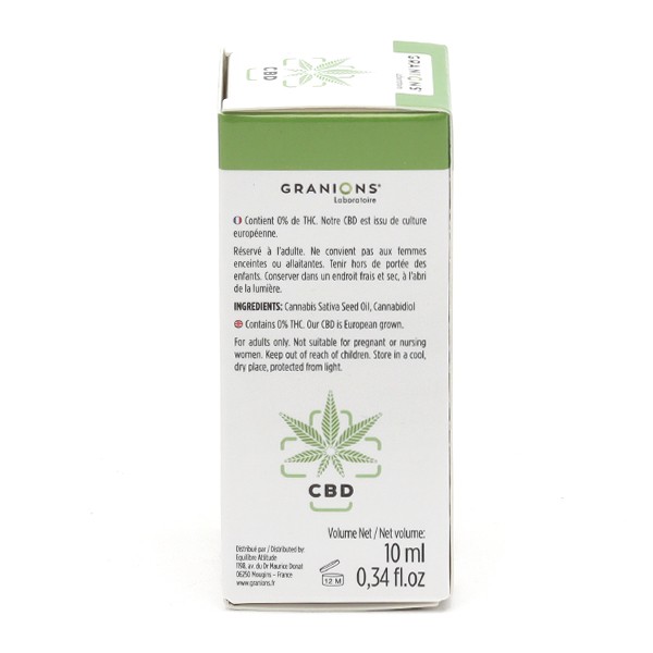 Granions Huile de CBD 20% sans THC - Massage relaxant Chanvre