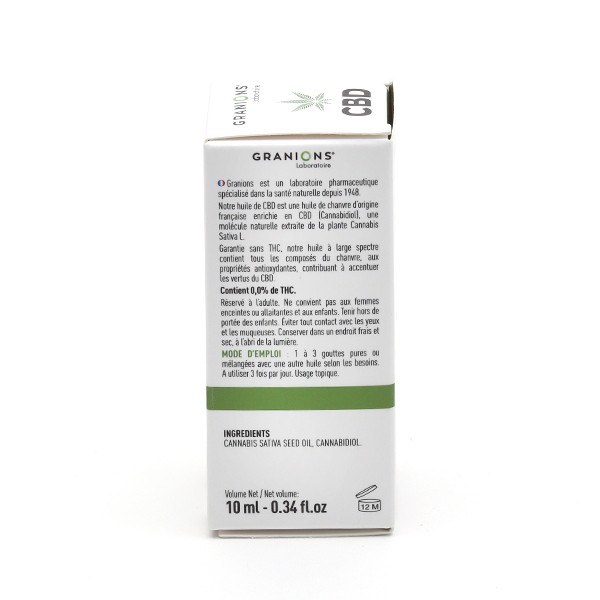 Granions Huile de CBD 20 % sans THC | Spectre large