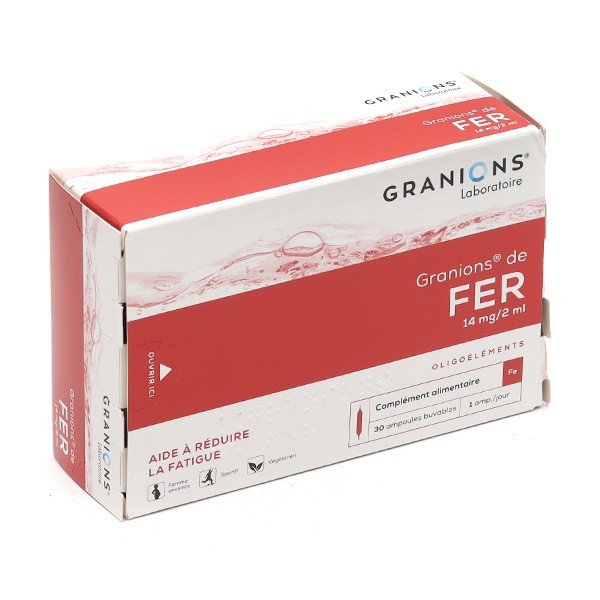 Granions fer ampoules - Nutrithérapie - Fatigue, anémie