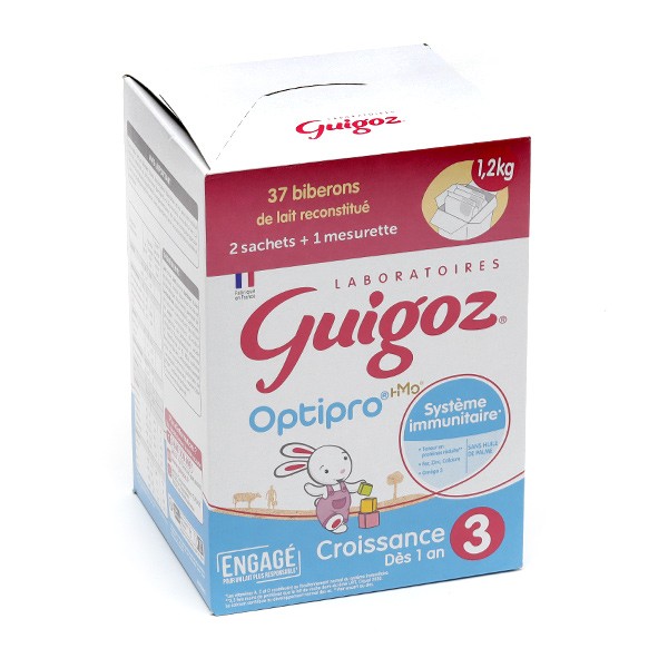 Guigoz Optipro Croissance lait 3eme âge - Repas bébé de 1 à 3 ans