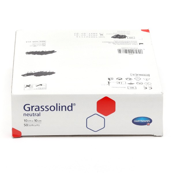 Hartmann Compresses Grassolind Neutral - Plaies et Brûlures - Tulle gras