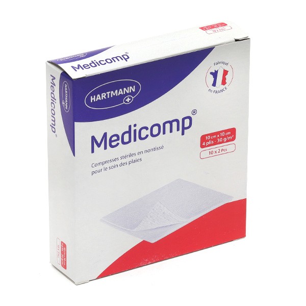 Medicomp compresses en non tissé 10 x 10 cm - Soins des plaies - Très ...