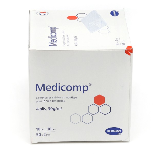 Medicomp compresses en non tissé 10x10cm - Soins des plaies - Très ...