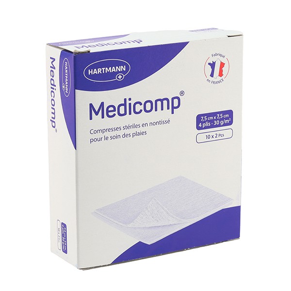 Compresse non tissée stérile 7.5 x 7.5 cm Medicomp Hartmann - Plaies