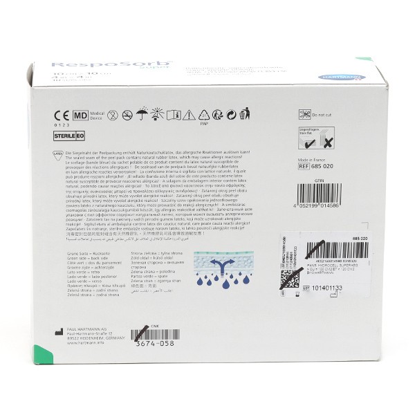 Hartmann RespoSorb Super pansement hydrocellulaire absorbant par 10