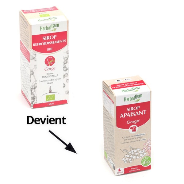 HerbalGem Sirop apaisant Gorge bio - Echinacée, bourgeons de viorne