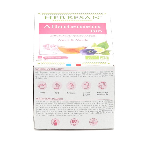 Herbesan infusion bio Allaitement en sachets - Lactation