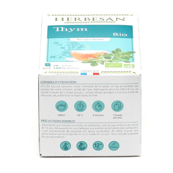 Herbesan Infusion Thym bio Respiration - Tisane voies respiratoires