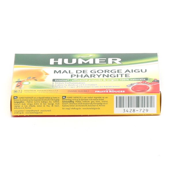 Humer Mal De Gorge Aigu Pharyngite pastilles sans sucre - Inflammation