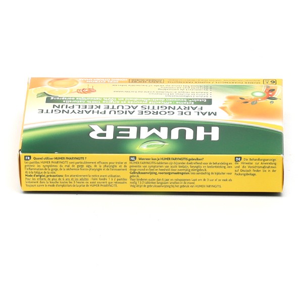Humer Mal De Gorge Aigu Pharyngite pastilles sans sucre - Irritation